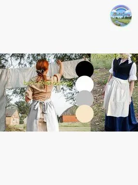 Kitchen | Linen Half Waist Apron With 2 Pockets Medieval Renaissance ...